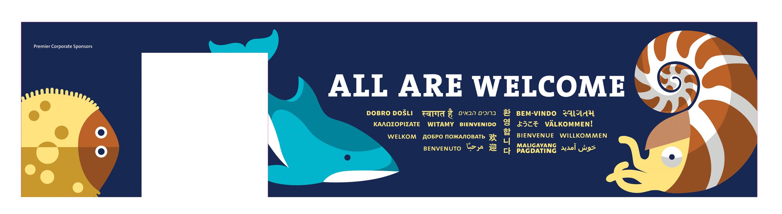 All Are Welcome banners for Shedd Aquarium – Lindsey Young