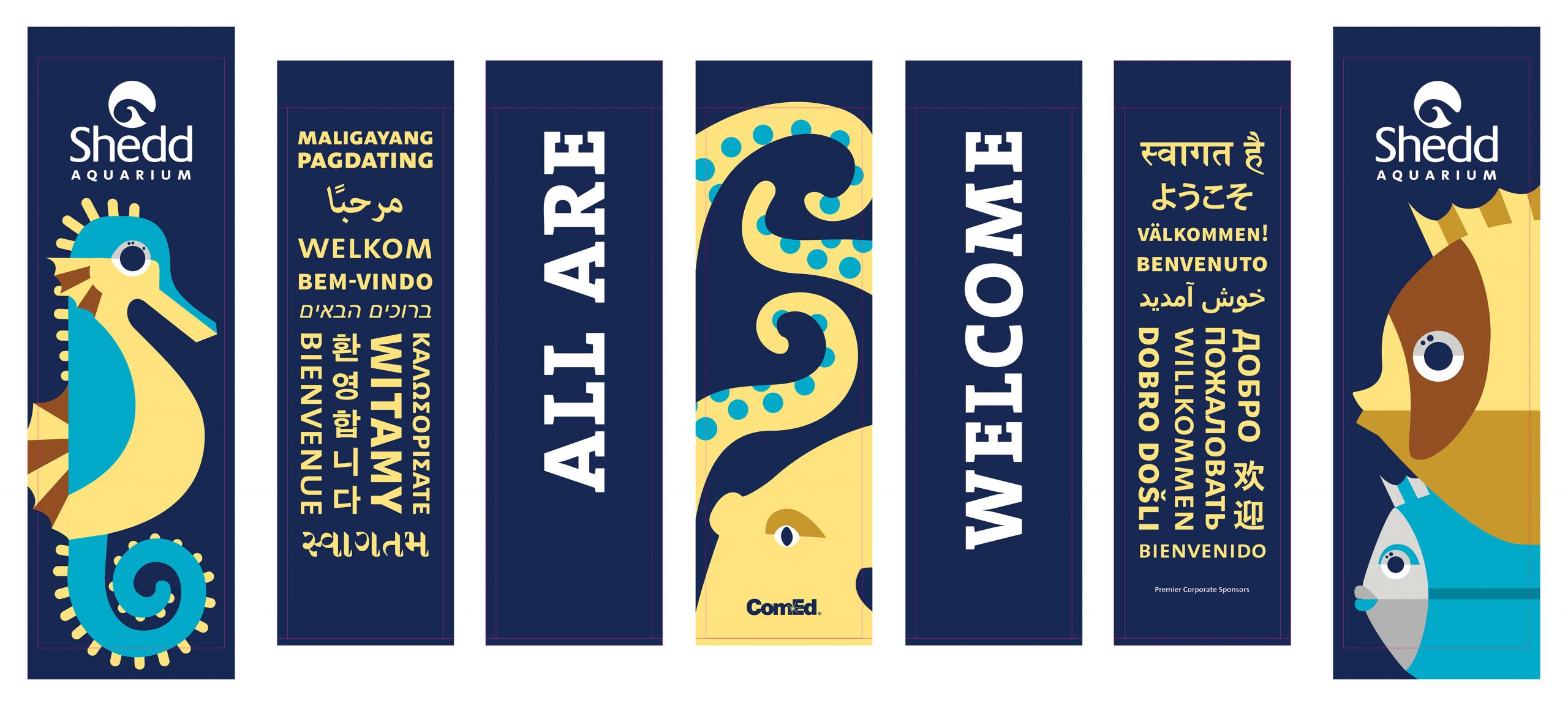 All Are Welcome banners for Shedd Aquarium – Lindsey Young